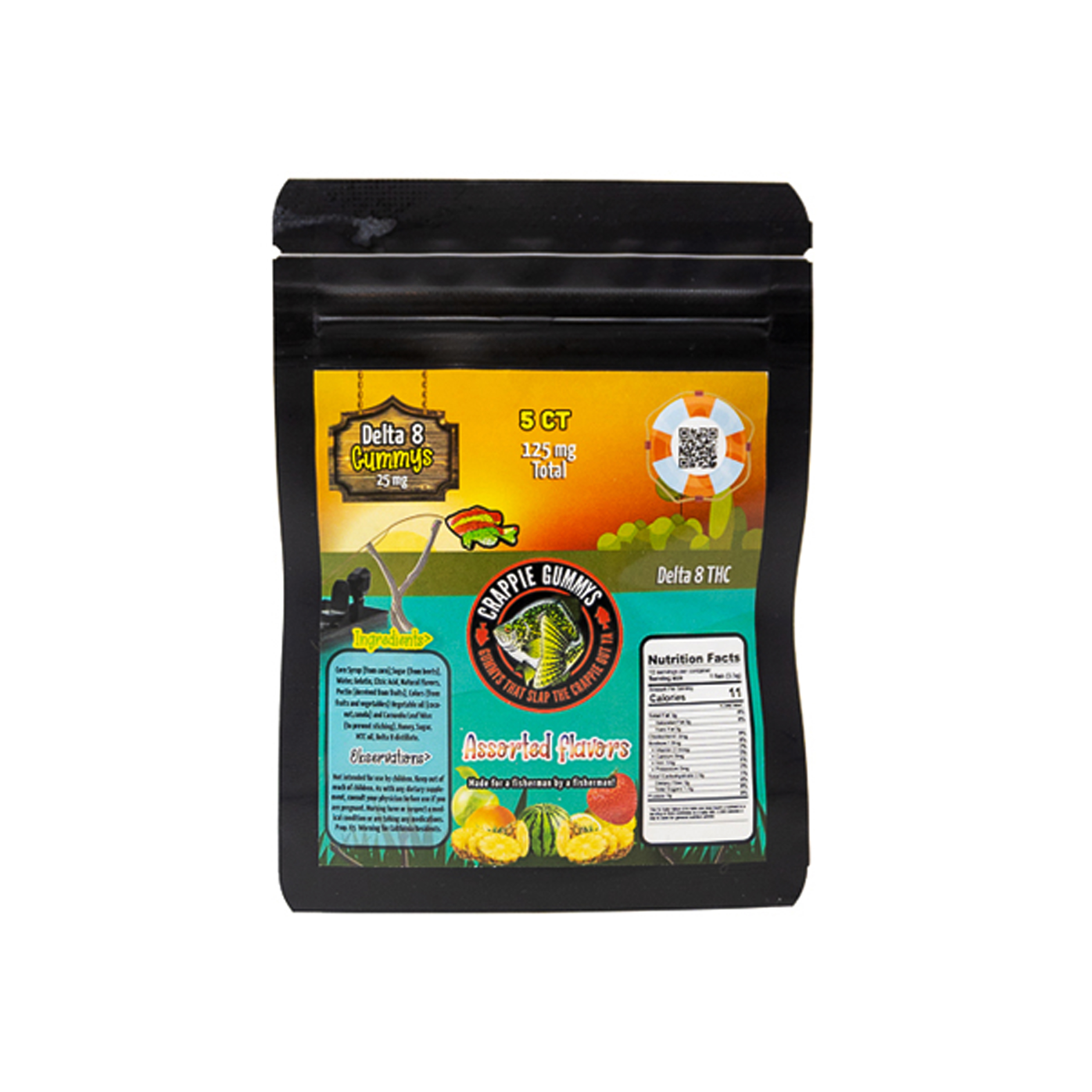 25mg – D8 Gummies – Various Flavors – (5ct) – Crappie Gummys